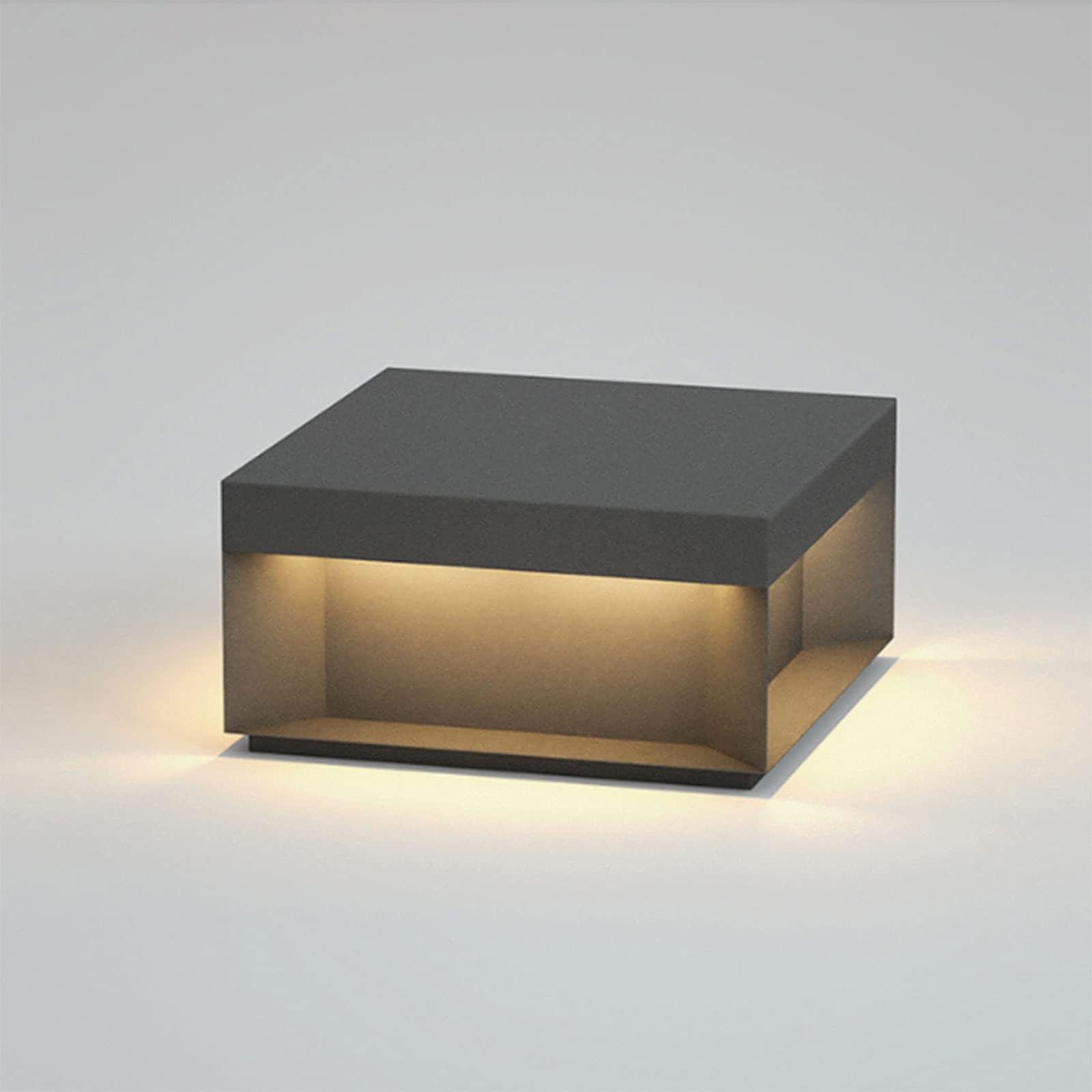 MGJX Outdoor Post Lights - Square Column Pillar Lamps Modern Black ...