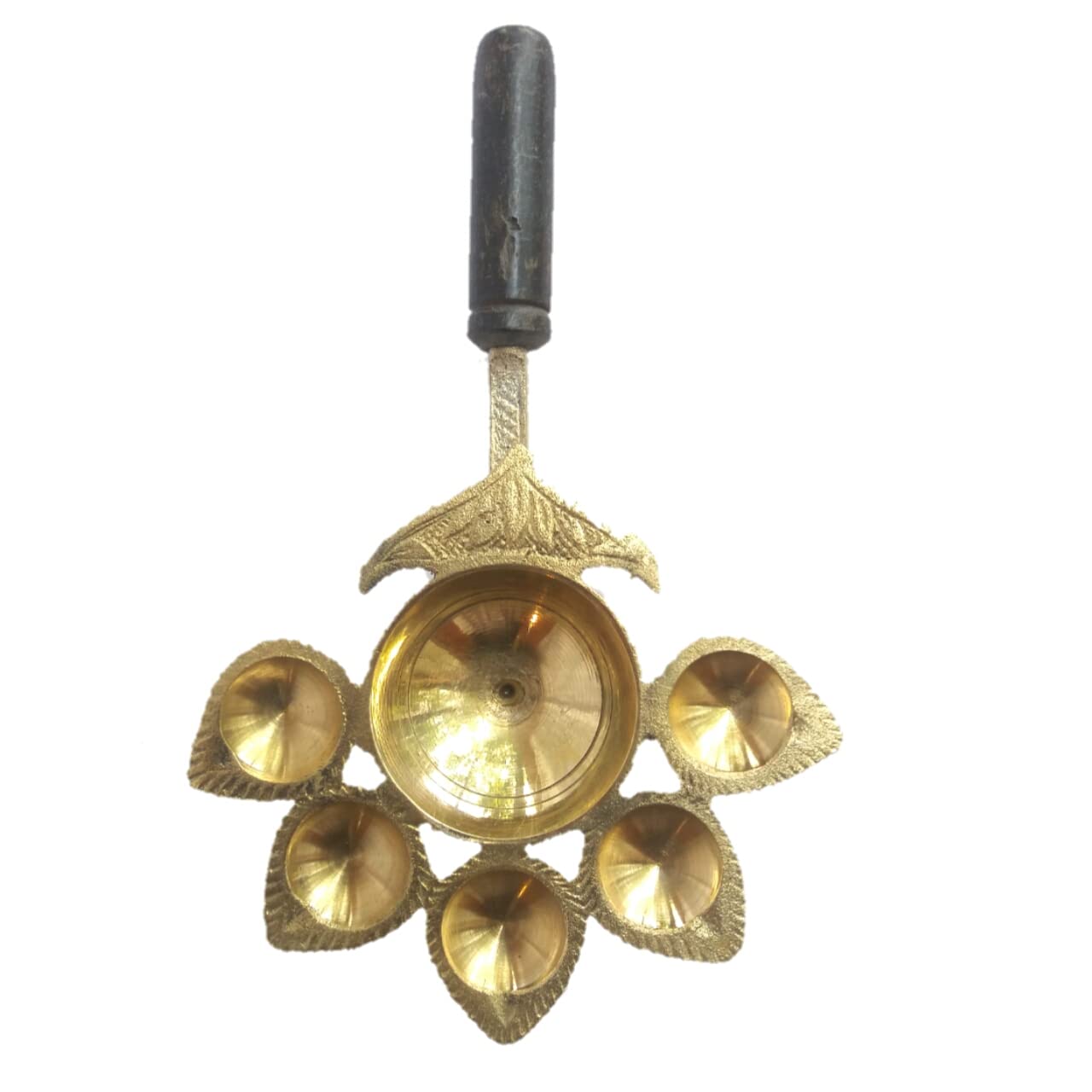 Buy Templeshop Brass Panch Pradeep Lamp Big Size || Handle Diya for ...