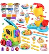 Amazon.com: PLAY 2 in 1 Color Dough Kitchen Creations Set, Ice Cream ...