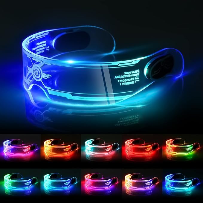 Crackles Light Up 7 Colors Futuristic looking Visor Goggles Glasses for ...