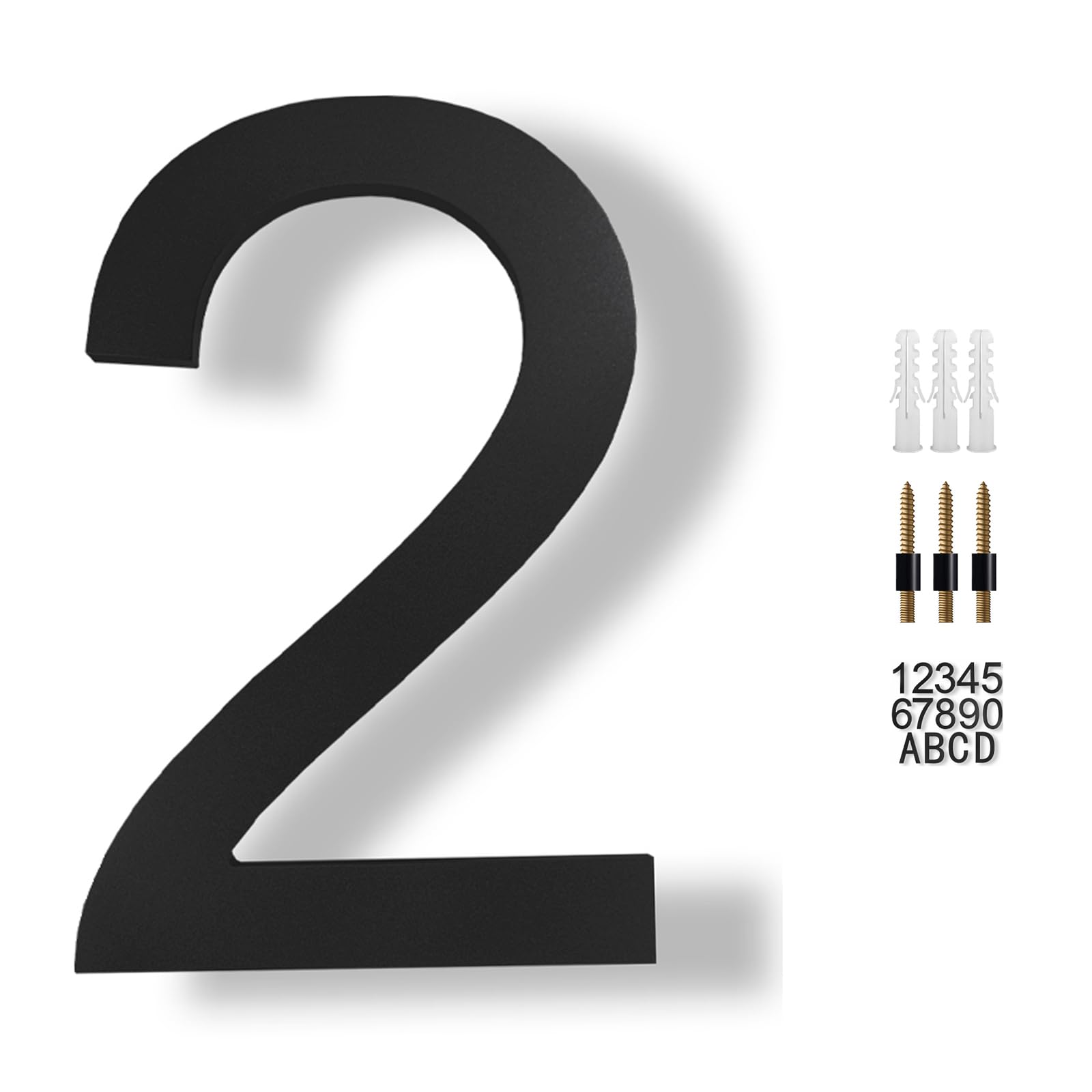 JILANLO 8" Large Floating House Numbers,Balck Acrylic Anti-Rust House ...