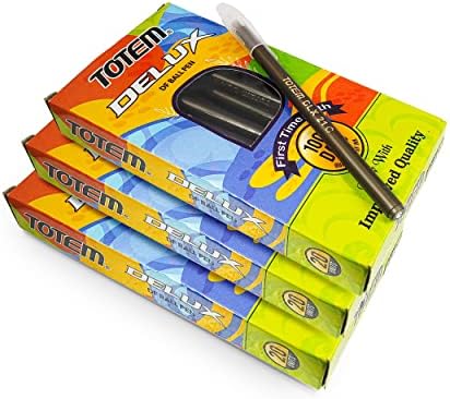 TOTEM Delux Ball Pens | 40 Blue Ink Pens | Lightweight & Colourful Body ...