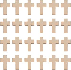 Amazon.com: SUNNYCLUE 100Pcs White Cross Charms Bulk Natural Wood Cross ...