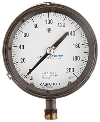 Ashcroft Duragauge Type 1279 Black Phenolic Case Pressure Gauge with ...