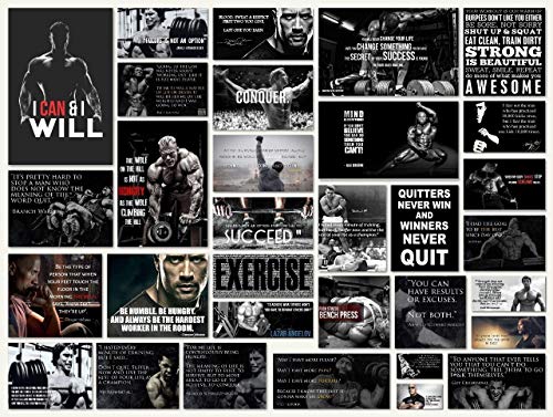 PRINTELLIGENT Gym Inspirational Poster Multicolour Non Tearable Self ...