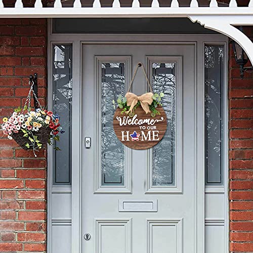 decalmile Welcome Sign for Front Door with 14 Changeable Icons Rustic ...
