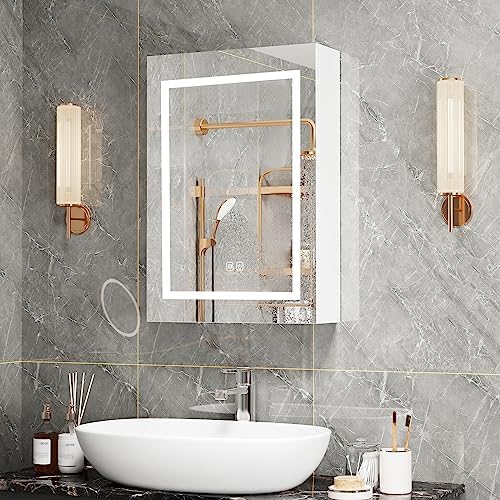 Mepplzian Illuminated Led Bathroom Mirror Cabinet,Bathroom Cabinets ...