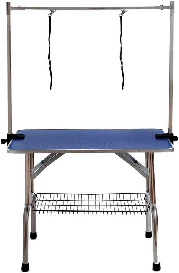 BUNNY BUSINESS Adjustable Portable Stainless Steel Dog Grooming Table ...