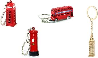Famous London Icons Red Bus Telephone Booth Post Box & Big Ben Key ...