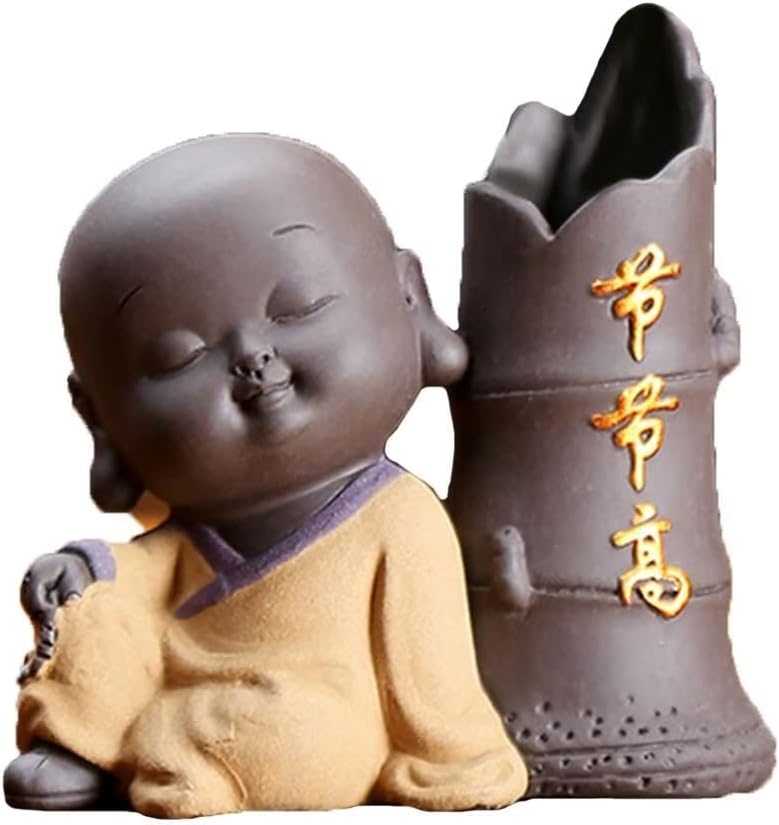 Amazon.com: MOBEDICN Ceramic Monk Figurines Hydroponic Flower Pots,Cute ...