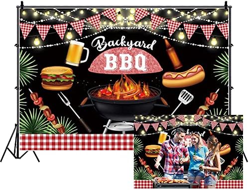 Amazon.com : DORCEV 5x3ft Backyard BBQ Backdrop Picnic Barbecue Beer ...