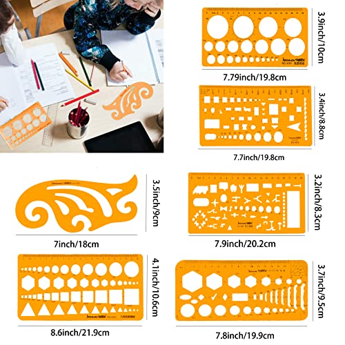 Snapklik.com : KESAPLAN 9 PCS Geometric Drawings Templates, Drafting ...