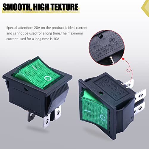 Snapklik.com : 2Pcs Rocker Switch 4 Pins 2 Position ON/OFF AC 10A/125V ...