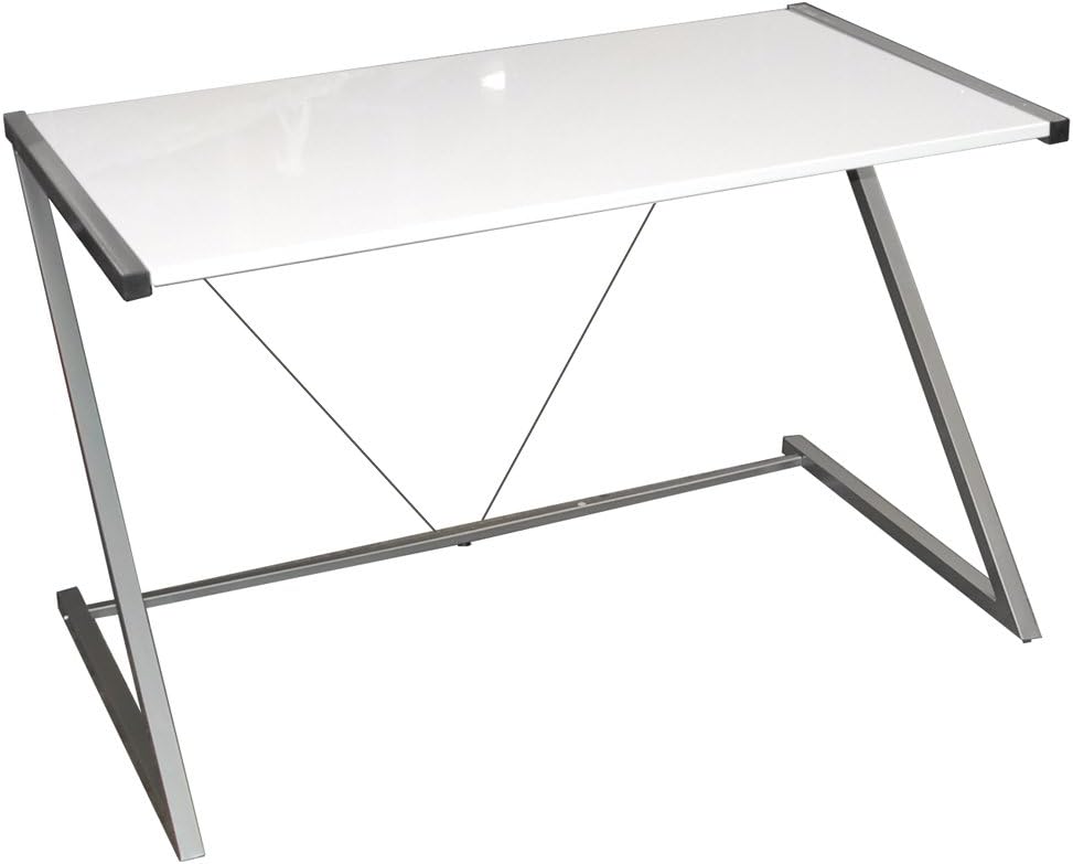 INDIGO - Gloss Office Desk / Workstation - White : Amazon.co.uk: Home ...