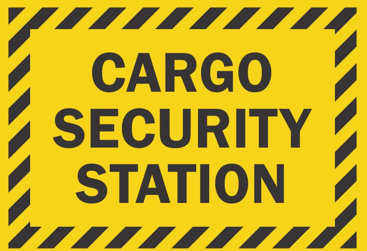 Buy CARGO CONTROL STATION signage board, Acrylic board fixed with ...