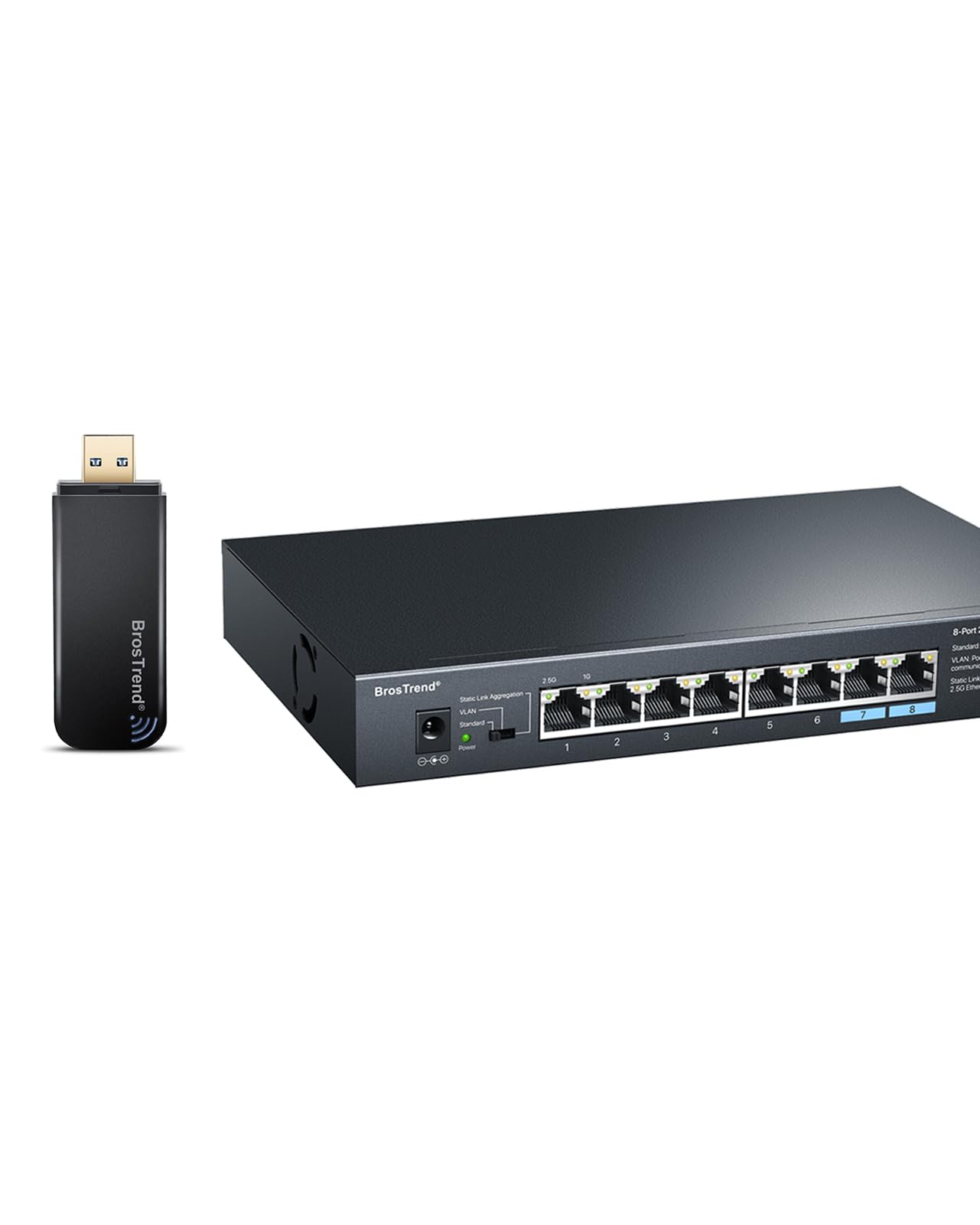8 Port Multi-gigabit Network Switch Unmanaged BrosTrend 8-Port 2.5G ...