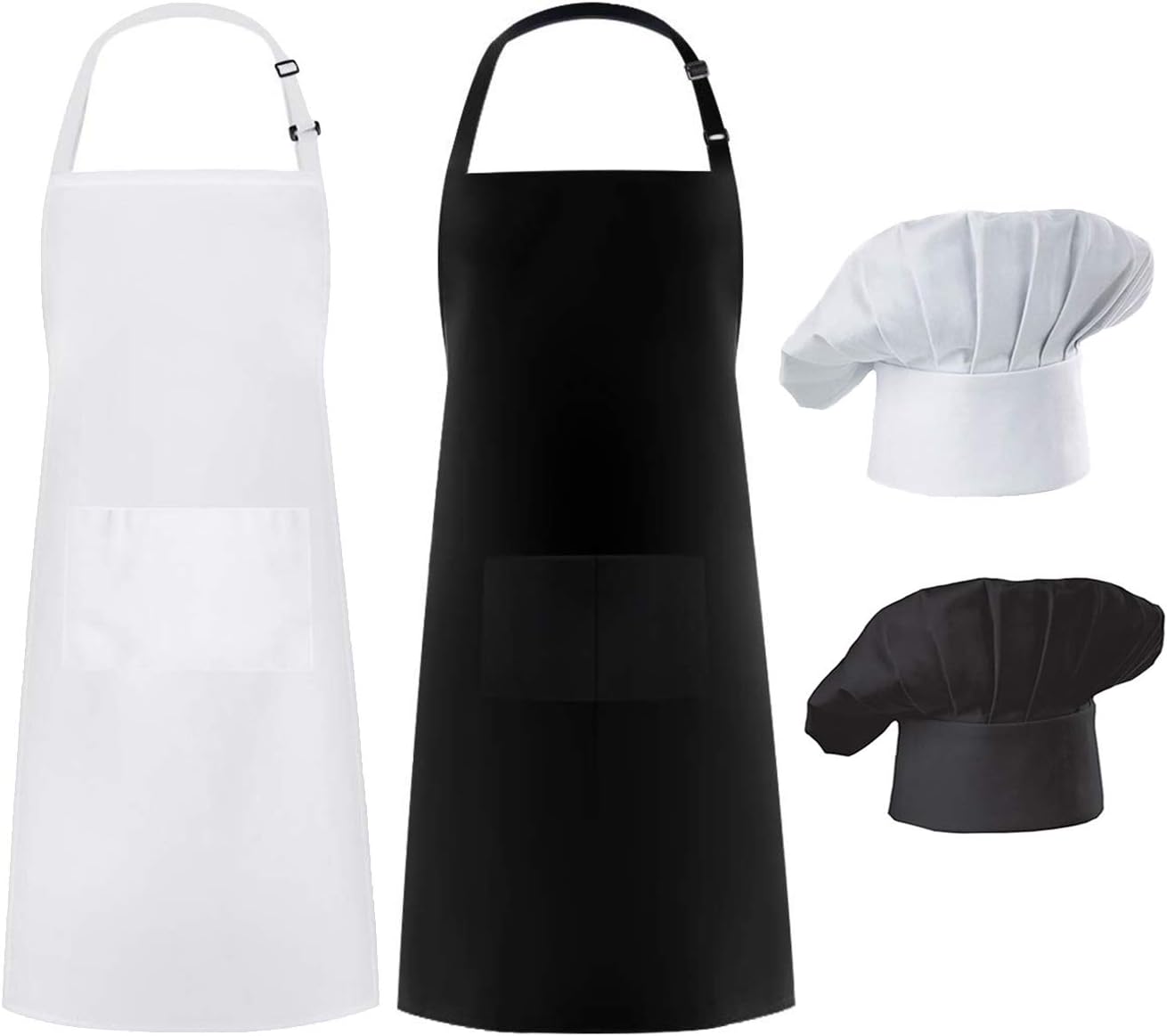 Amazon.com: ALIPOBO Bib Aprons Set for Women and Men, Kitchen Chef ...