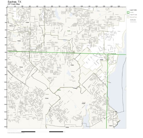 ZIP Code Wall Map of Sachse, TX ZIP Code Map Not Laminated: Amazon.com ...