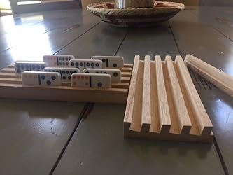 Amazon.com: 4 Solid Wood Domino Racks : Toys & Games