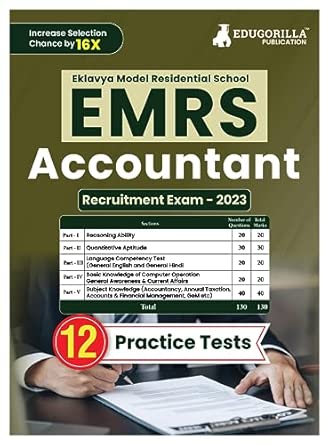 EMRS Accountant Exam Book 2023 (English Edition) - Eklavya Model Residential School - 12 ...