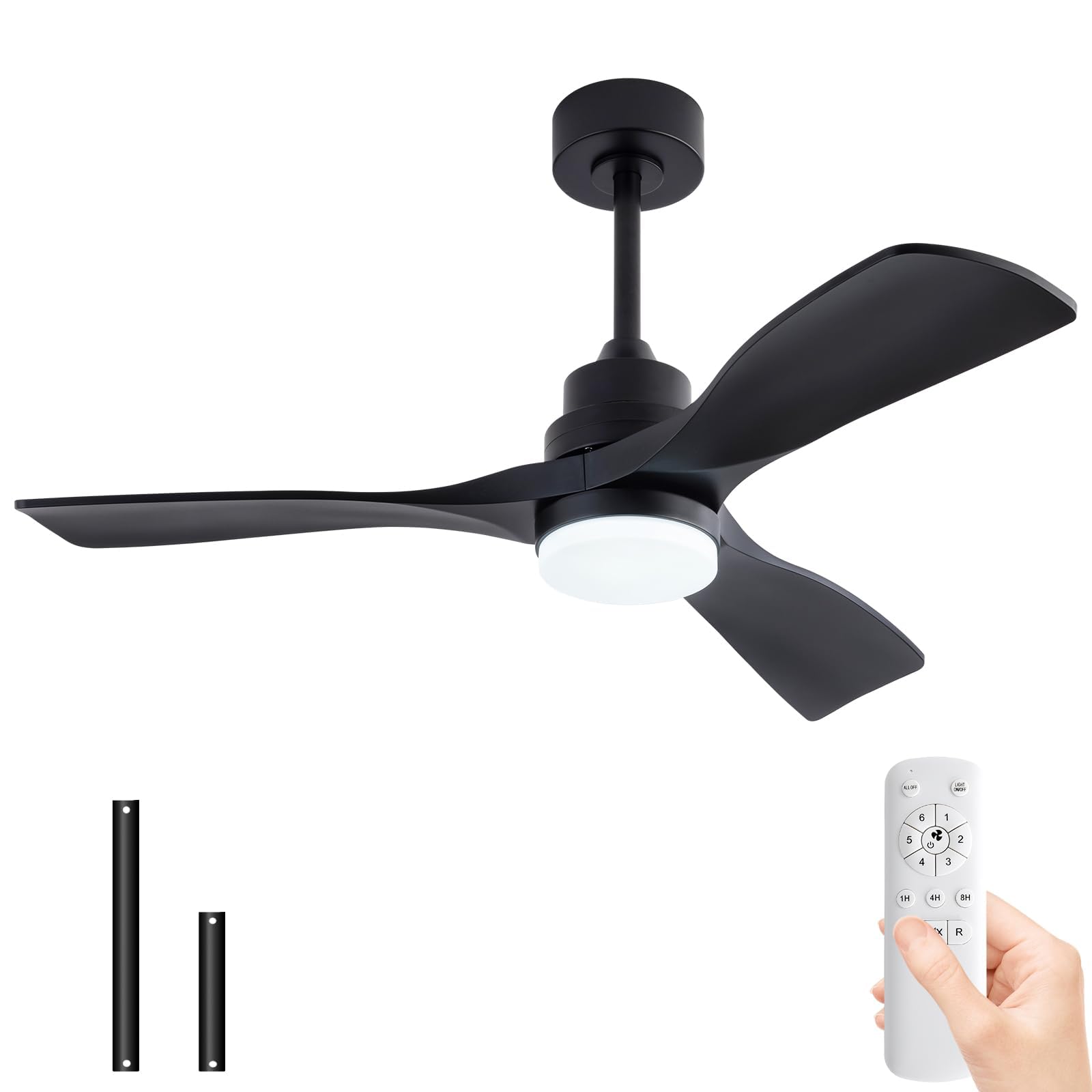 OMYU 42 Inch Ceiling Fans with Lights and Remote, 3 ABS Blades Quiet ...
