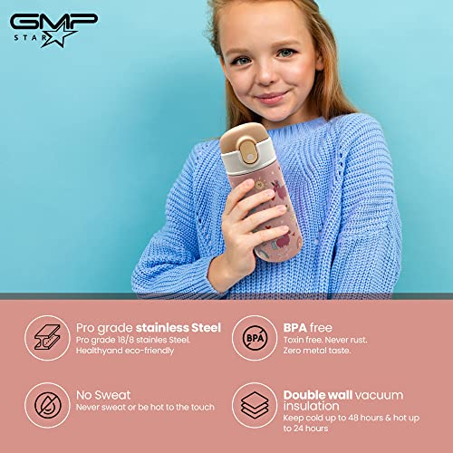 GMP star Kids Flask – 500ml Insulated Stainless Steel Water Bottle for ...