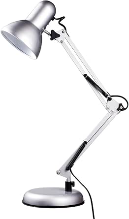 Studio Desk Lamp Fully Adjustable, Silver Grey Metal : Amazon.co.uk ...