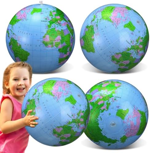 Amazon.com: Pangda 4 Pcs 24 Inches Inflatable Globe Giant Blow up PVC ...