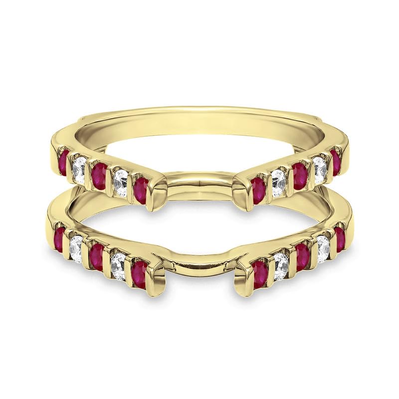 Amazon.com: Alternate Red Ruby & White Diamond Enhancer Guard for Women ...