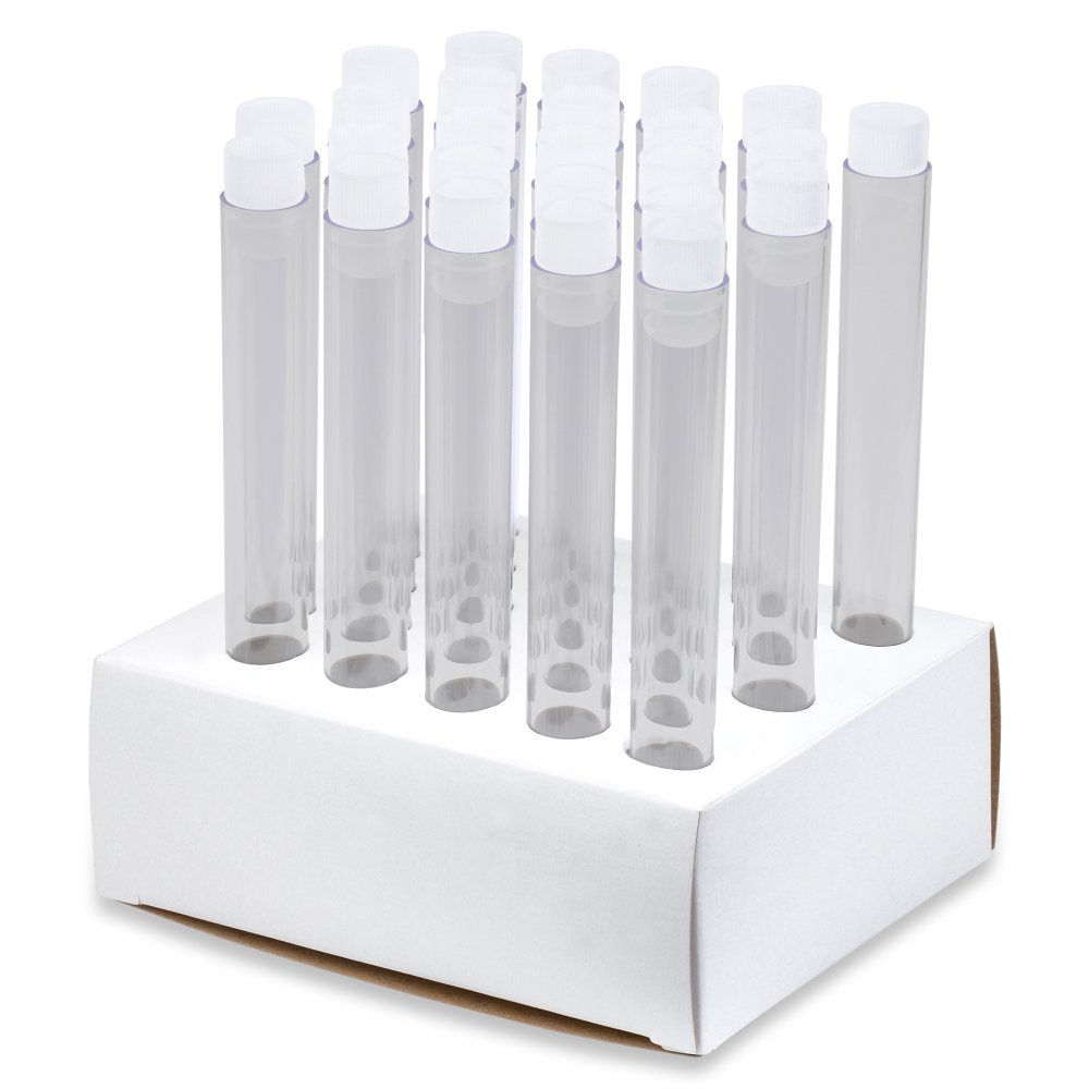 Amazon.com: 16x150mm Polypropylene Test Tubes and Caps, Cardboard Rack ...