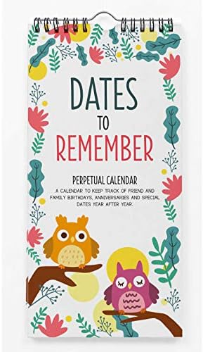 Perpetual Monthly Wall Calendar for Birthdays, Anniversaries & Special ...