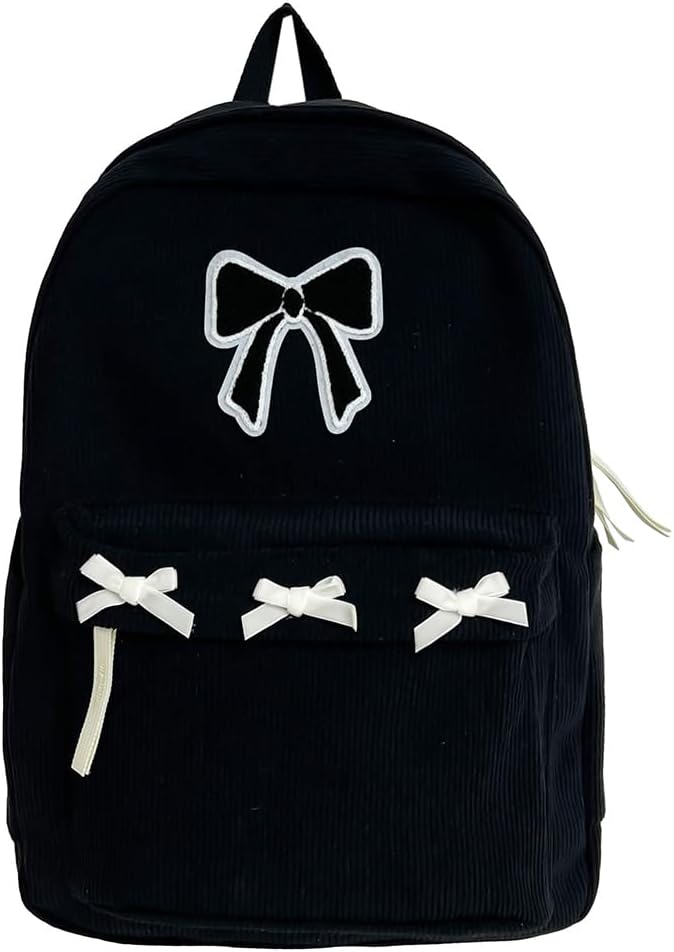 Amazon.com: YFGBCX Cute Bow Backpack Aesthetic Corduroy Backpack ...