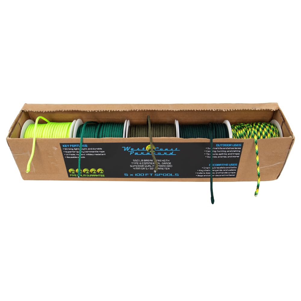 Amazon.com: West Coast Paracord 550lb Paracord Variety Supplies – Type ...