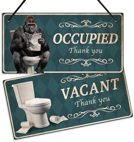 Amazon.com: Putuo Decor Vacant Occupied Sign Occupied Sign for Bathroom ...