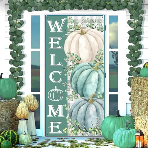 Amazon.com: Fall Door Cover Thanksgiving Door Decorations Banner Autumn ...