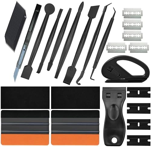 33 Pcs Car Vinyl Wrap Tool Kit, Window Tinting, Utility Knife, Edge ...