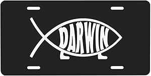 Amazon.com: Darwin Fish License Plate 6" X 12" Vanity Auto Car Tag for ...