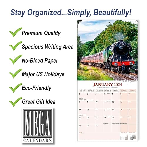 Snapklik.com : 2023 2024 Steam Trains Calendar - Locomotive Monthly ...