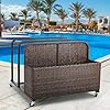 Amazon.com: Poolside Float Storage Organizer, Outdoor Wicker Rattan ...