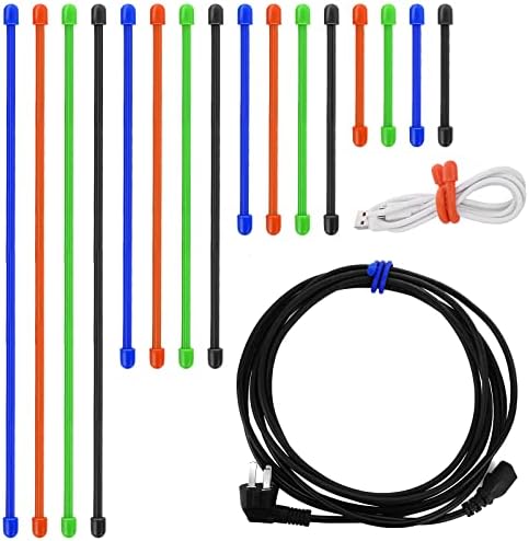 Silicone Twist Ties 16pcs Steel-Core Rubber Twist Tie, Reusable Twist ...