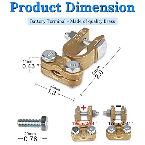 Buy WATERWICH Battery Terminal Connectors Heavy Duty Car Marine Truck ...
