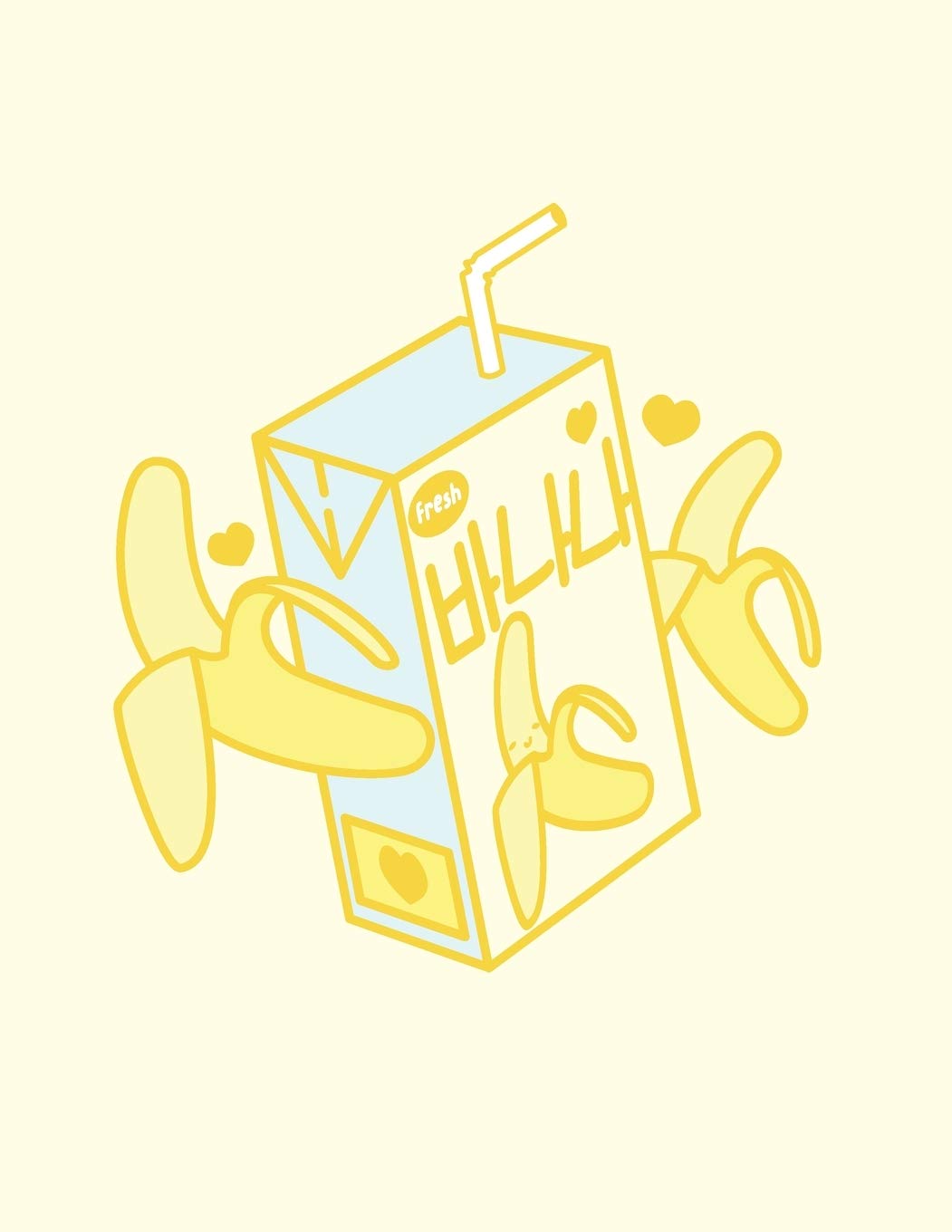 Buy : Banana Milk Kawaii Korean Stationery s - A4 - 8.5x11 Inches - 120 ...