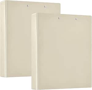 Amazon.com : Moudou Beige Cream Solid Color 3 Ring Binder 1 Pack, 1.5 ...