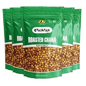 Chaskaah Garlic Chilli Chana 1Kg (200gx5) by JK | Bhuna Chana | Roasted Masala Chickpeas ...