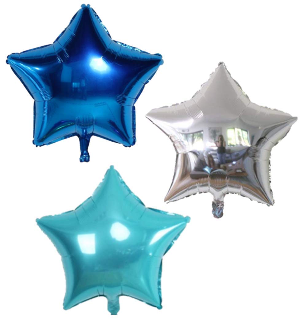 Buy Vision Blue Stars 18" Helium Foil Balloons 12 Pcs Metallic ...