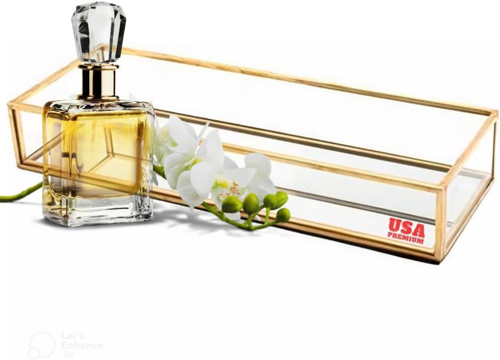 Amazon.com: Gold Perfume Tray, Gold Mirror Tray, Perfume Organizer Tray ...