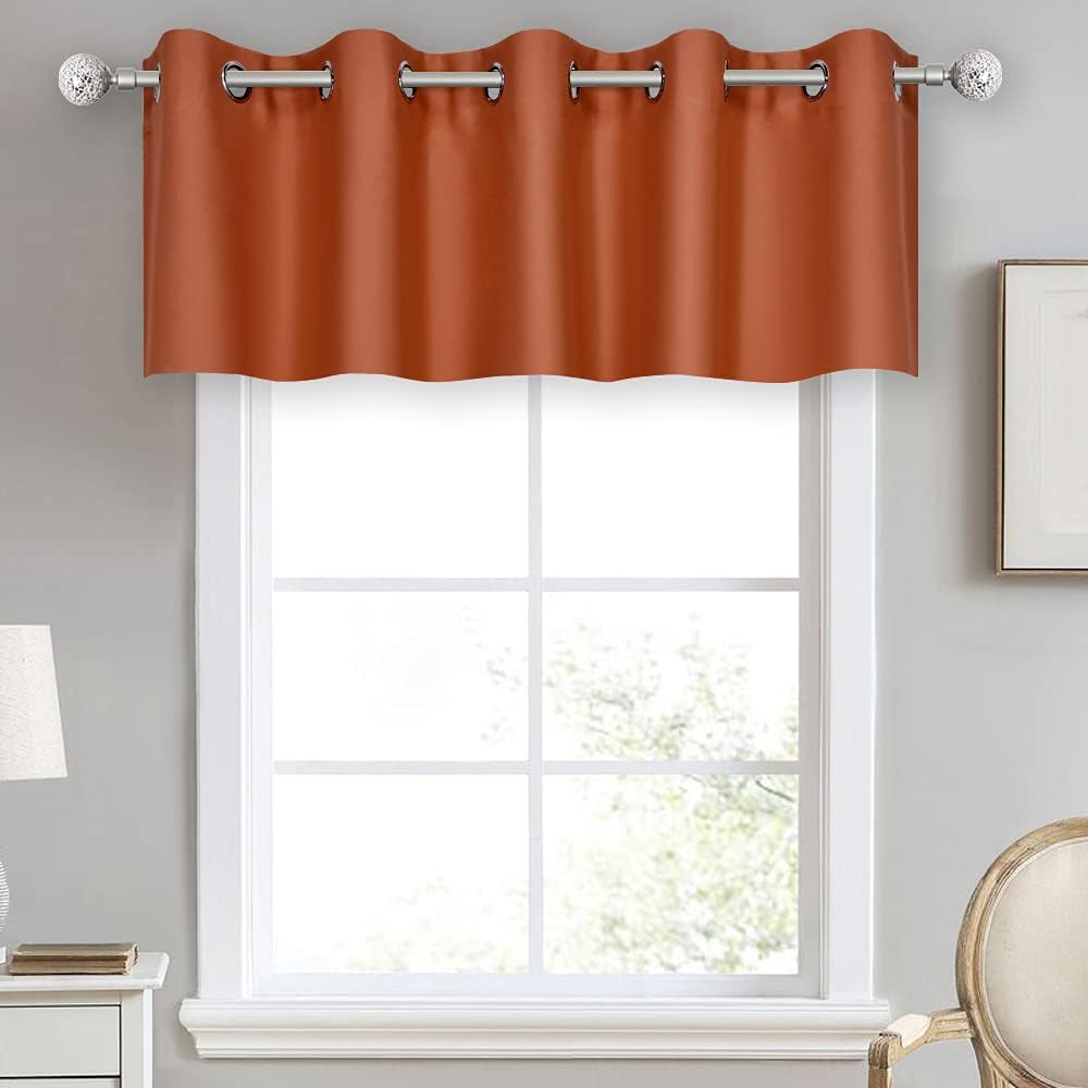 Amazon.com: Burnt Orange Red Valances for Windows 70X18 Inches Blackout ...