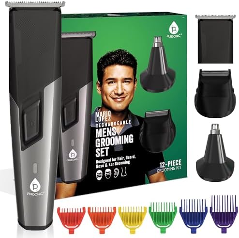 Amazon.com: Pursonic Hair & Beard Trimmer for Men - 12 Piece Mario ...