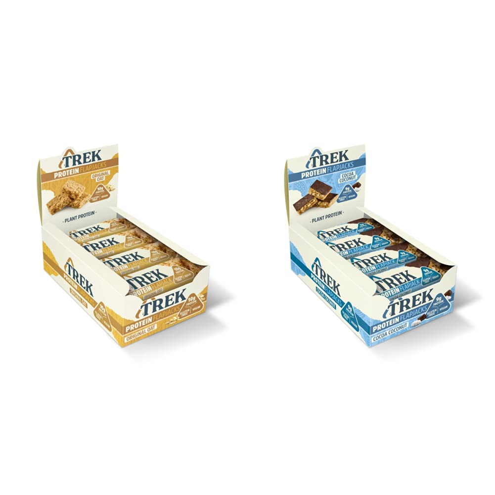 TREK High Protein Flapjack Original Oat - Gluten Free - Plant Based ...