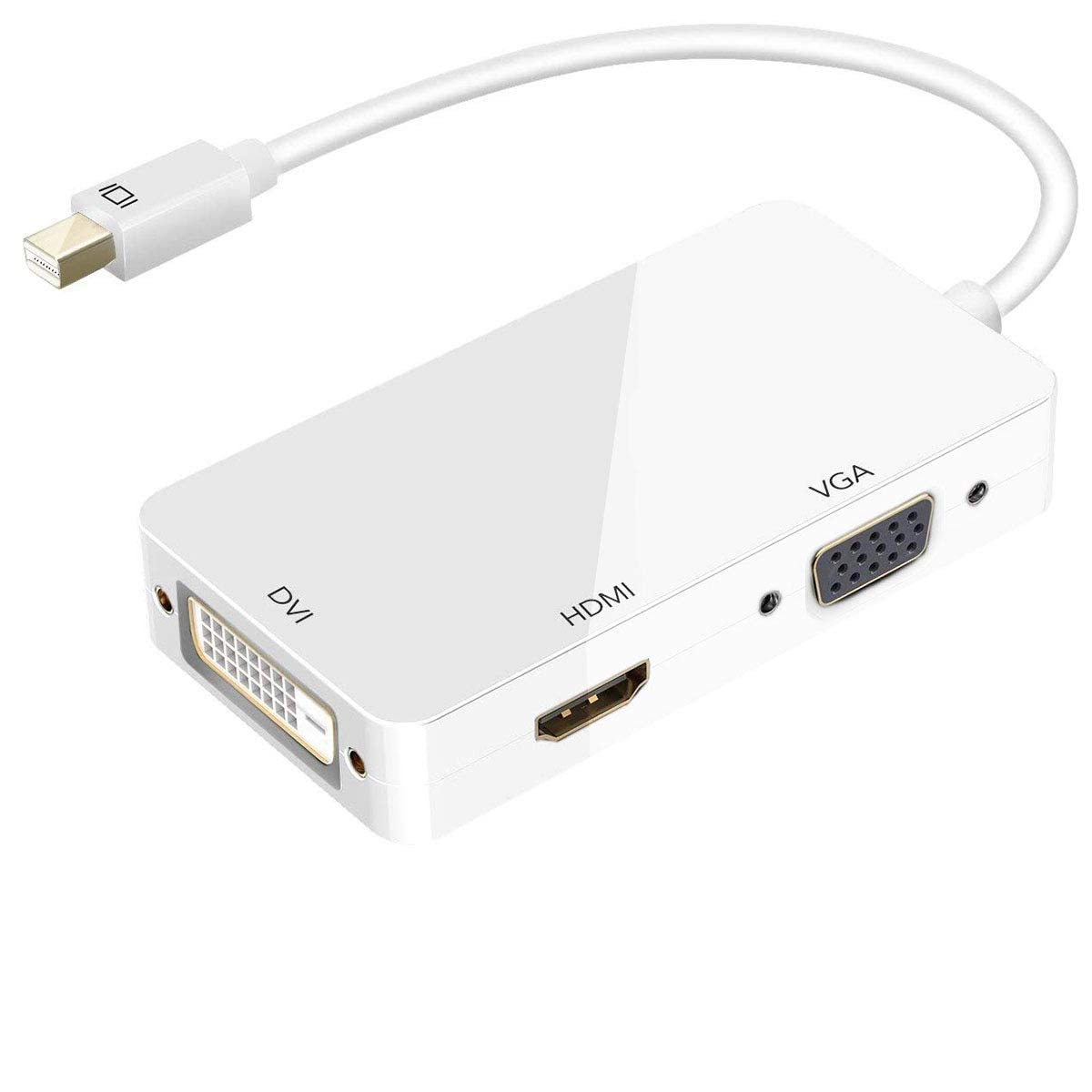SKPM Mini DisplayPort to HDMI VGA DVI Adapter, Full 1080P HD Port ...